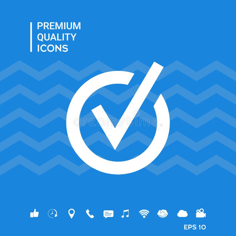 Rounded check mark icon stock vector. Illustration of graphic - 117190248