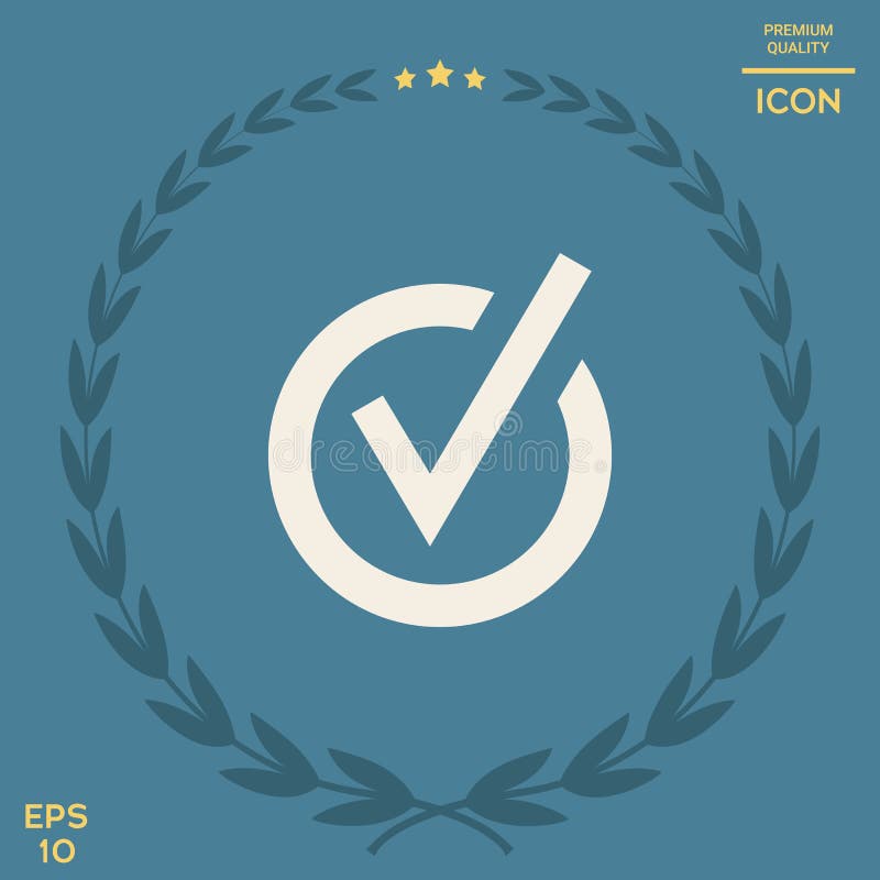 Rounded check mark icon stock vector. Illustration of object - 118536808