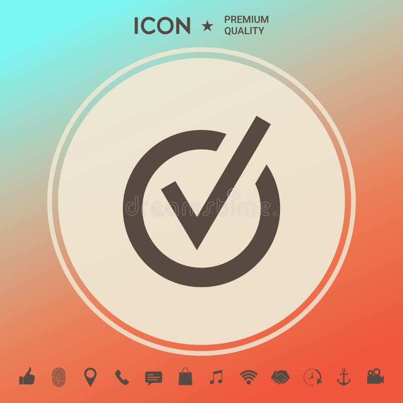 Rounded check mark icon stock vector. Illustration of check - 120298975