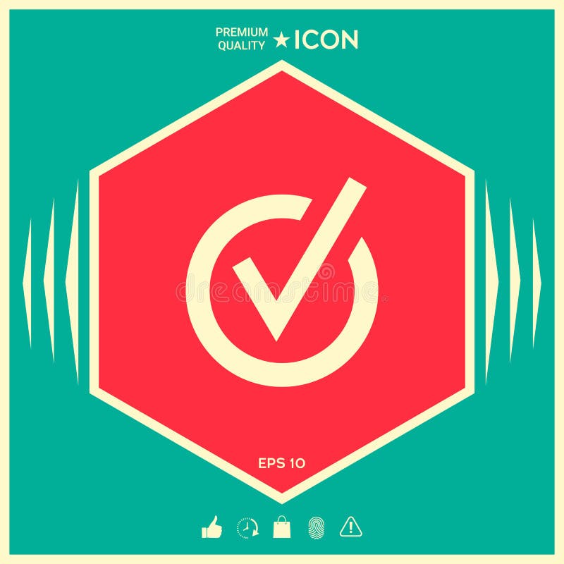 Rounded check mark icon stock vector. Illustration of flat - 120428248