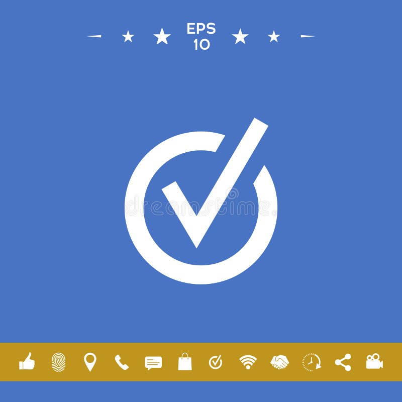 Rounded check mark icon stock vector. Illustration of icon - 131115842