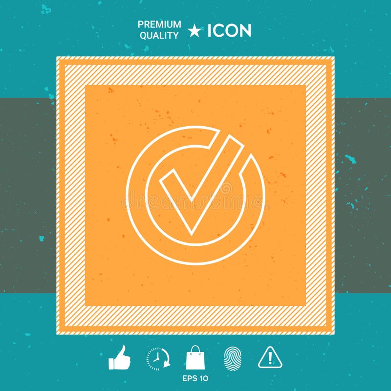 Rounded Check Mark Line Icon Stock Vector - Illustration of choose ...