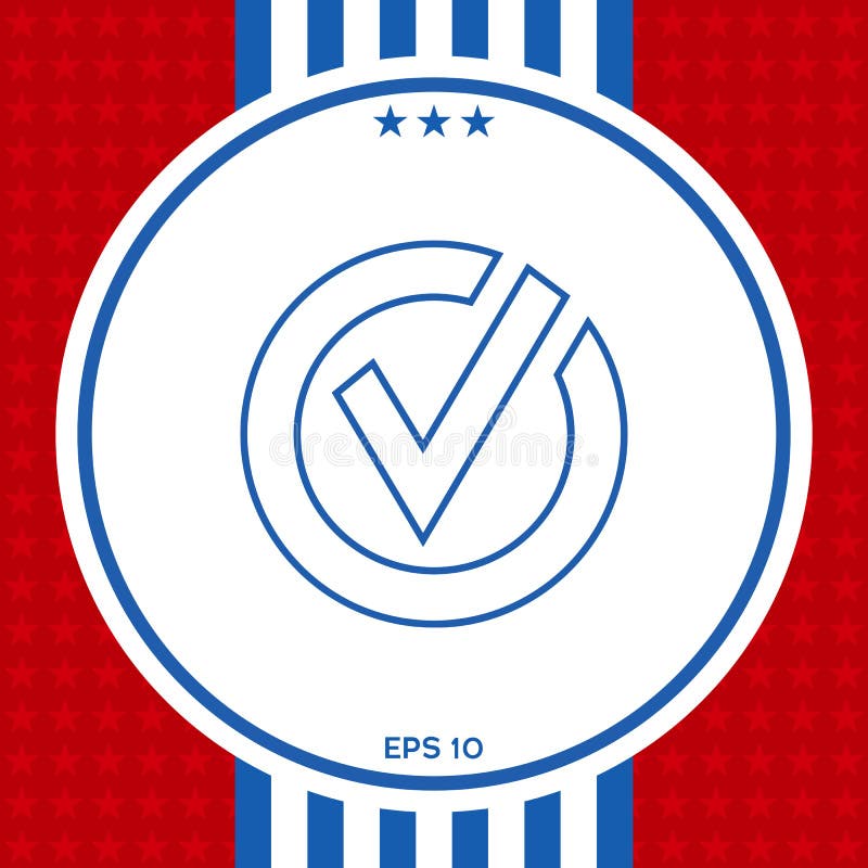 Rounded Check Mark Line Icon Stock Vector - Illustration of round ...