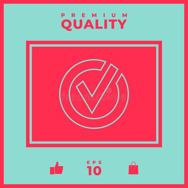 Rounded Check Mark Line Icon. Graphic Elements for Your Design Stock ...