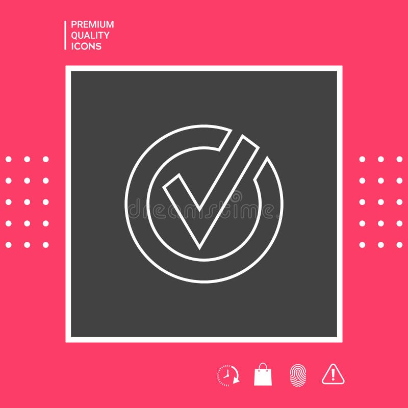 Rounded Check Mark Line Icon. Graphic Elements for Your Design Stock ...