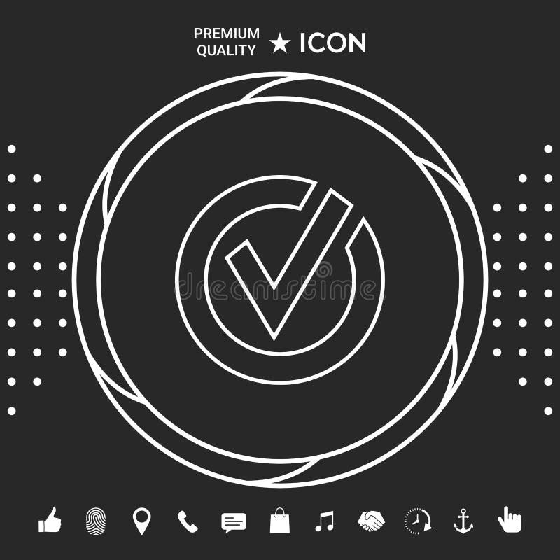 Rounded Check Mark Line Icon . Graphic Elements for Your Designt Stock ...