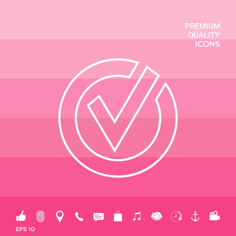 Rounded check mark icon stock vector. Illustration of isolated - 189114199