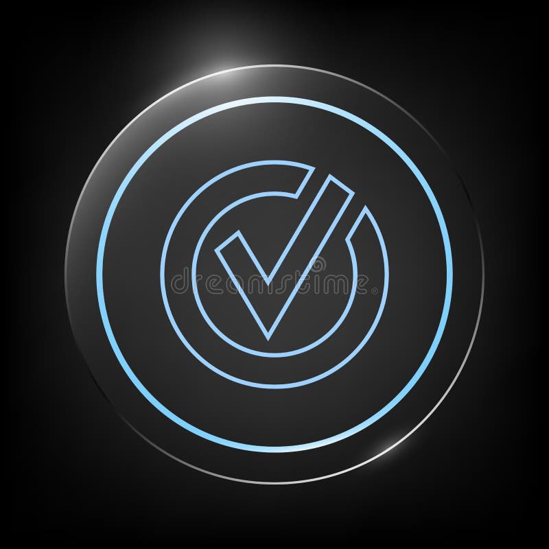 Rounded Check Mark Line Icon Stock Vector - Illustration of correct ...