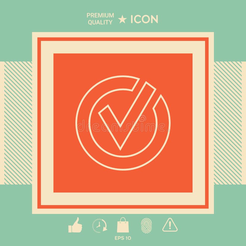 Rounded Check Mark Line Icon Stock Vector - Illustration of ...