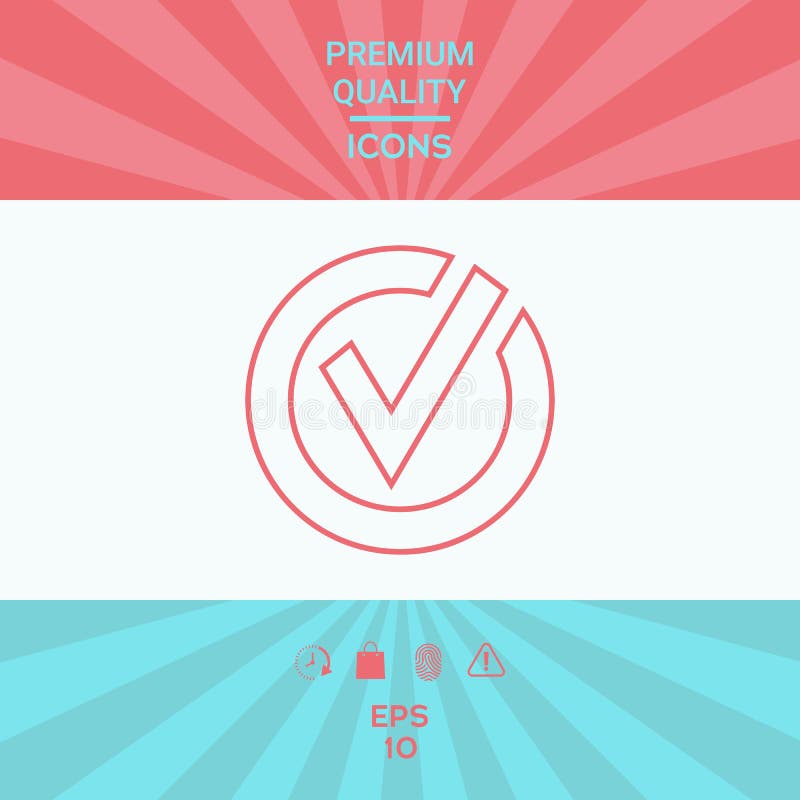 Rounded Check Mark Line Icon Stock Vector - Illustration of icon ...