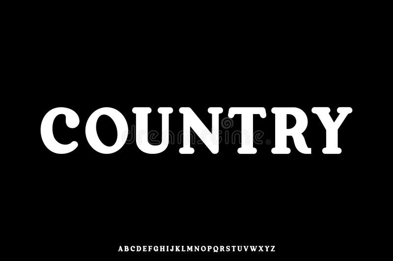 Rounded Classic Serif Country Style Alphabet Display Font Vector ...