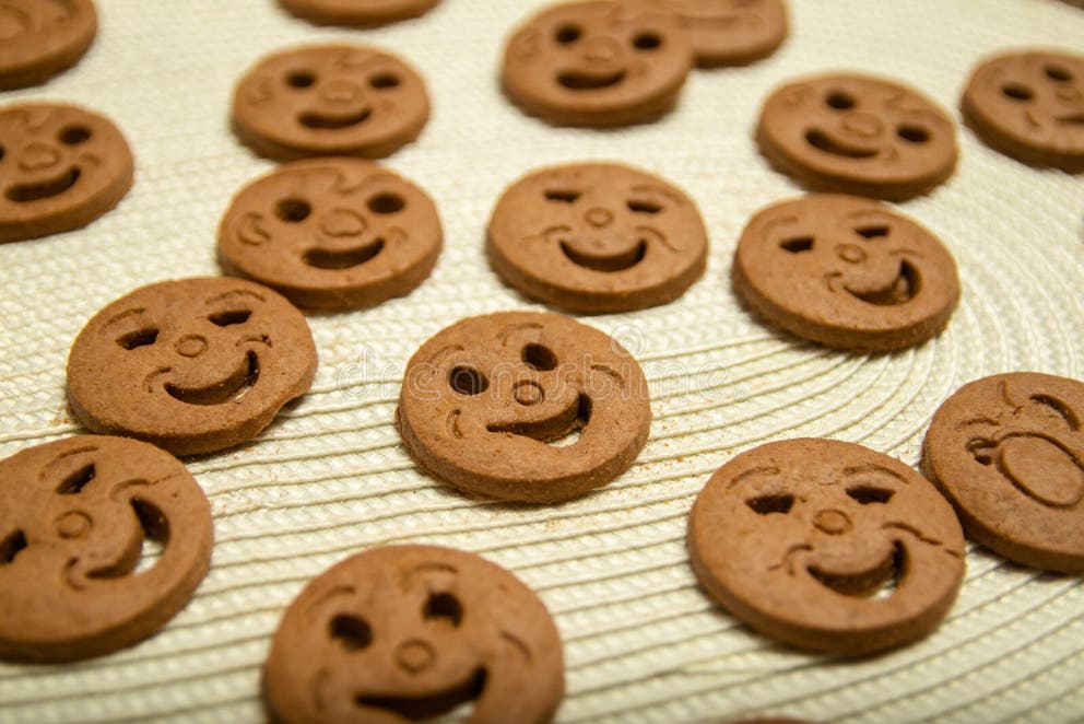 Rounded Cookies in the Form of Smiley Stock Image - Image of cookie ...