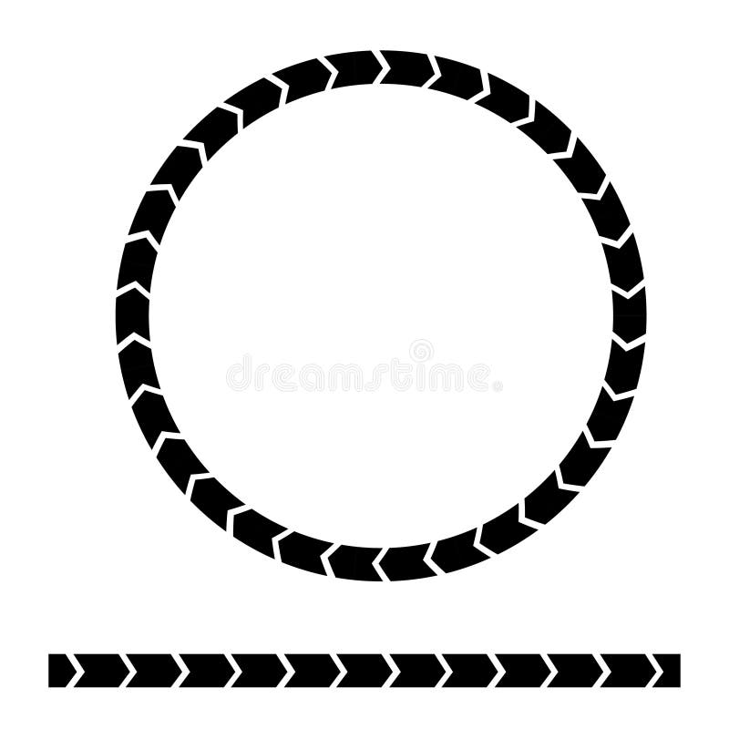 Vector Rounded Corner Circle Black Frame, Isolated on White Stock ...