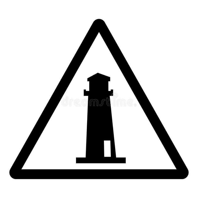 Rounded Corner Lighthouse Symbol Sign, Vector Illustration, Isolate on ...