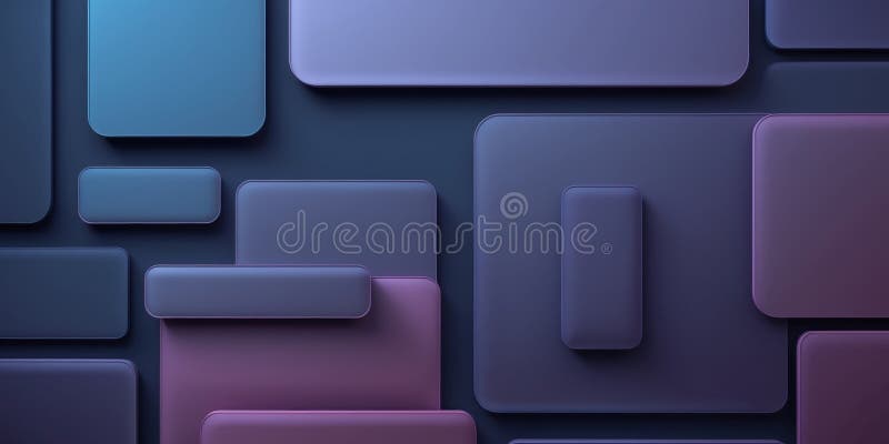 Rounded Corner Rectangles Creating Modern Abstract Background with Blue ...