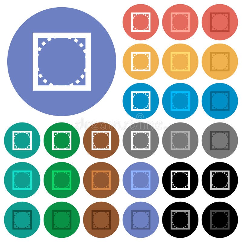 Rounded Corner Settings Round Flat Multi Colored Icons Stock Vector ...