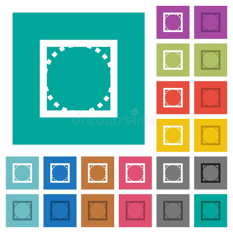 Rounded Corner Settings Square Flat Multi Colored Icons Stock Vector ...