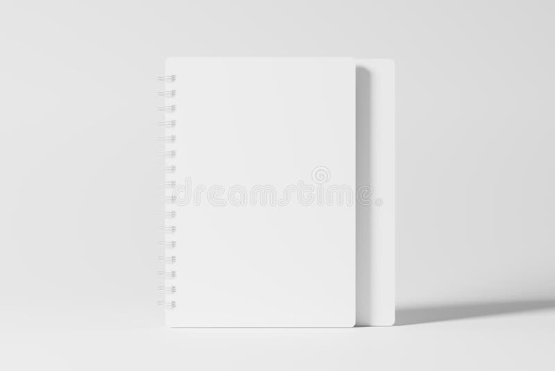 A4 A5 Rounded Corner Spiral Notebook 3D Rendering White Blank Mockup ...