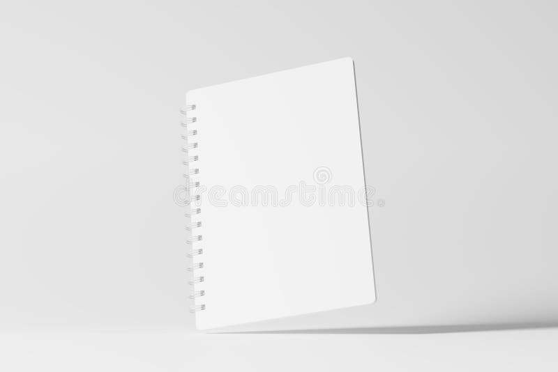A4 A5 Rounded Corner Spiral Notebook 3D Rendering White Blank Mockup ...