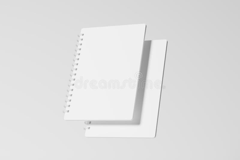 A4 A5 Rounded Corner Spiral Notebook 3D Rendering White Blank Mockup ...