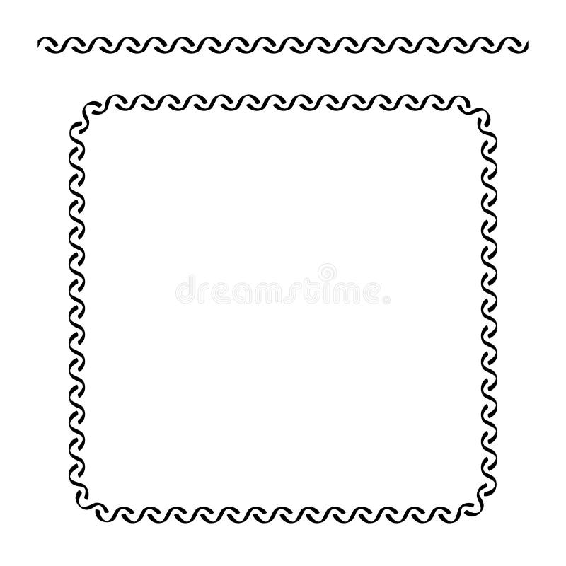 Vector Rounded Corner Square Black Frame, Isolated on White Stock ...