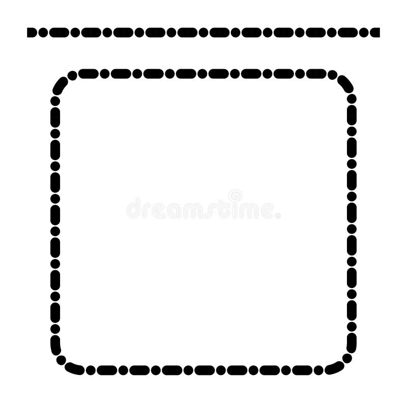 Vector Rounded Corner Square Black Frame, Isolated on White Stock ...