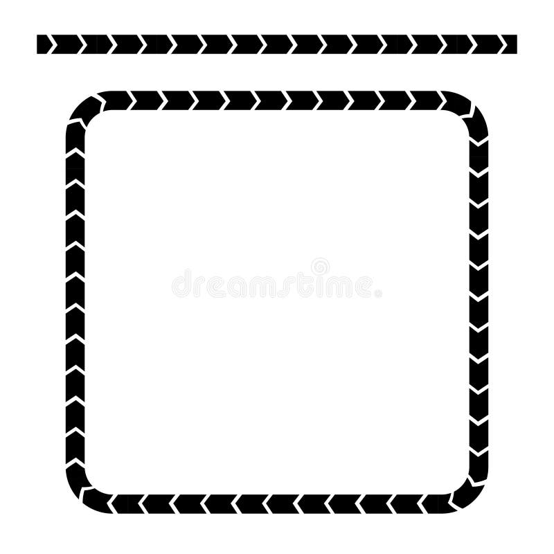 Vector Rounded Corner Square Black Frame, Isolated on White Stock ...