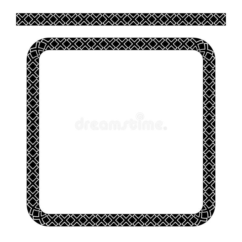 Vector Rounded Corner Square Black Frame, Isolated on White Stock ...