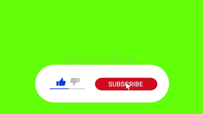 Rounded Corner Youtube Subscribe Button Green Screen Stock Footage ...