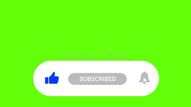 Rounded Corner Youtube Subscribe Button Green Screen Stock Footage ...