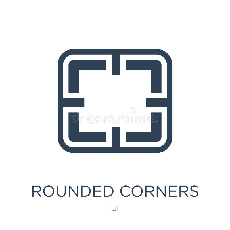 Rounded Corners Square Icon in Trendy Design Style. Rounded Corners ...
