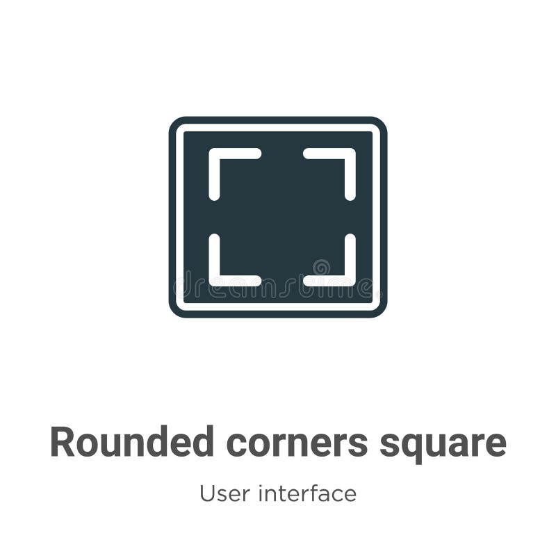 Rounded Corners Square Vector Icon on White Background. Flat Vector ...
