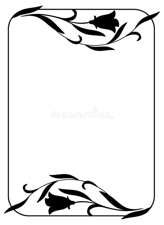 Rounded Corners Vertical Framework with Bluebells. Stock Illustration ...