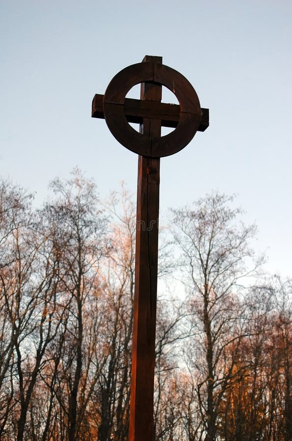 Rounded cross stock image. Image of forest, european - 19288981