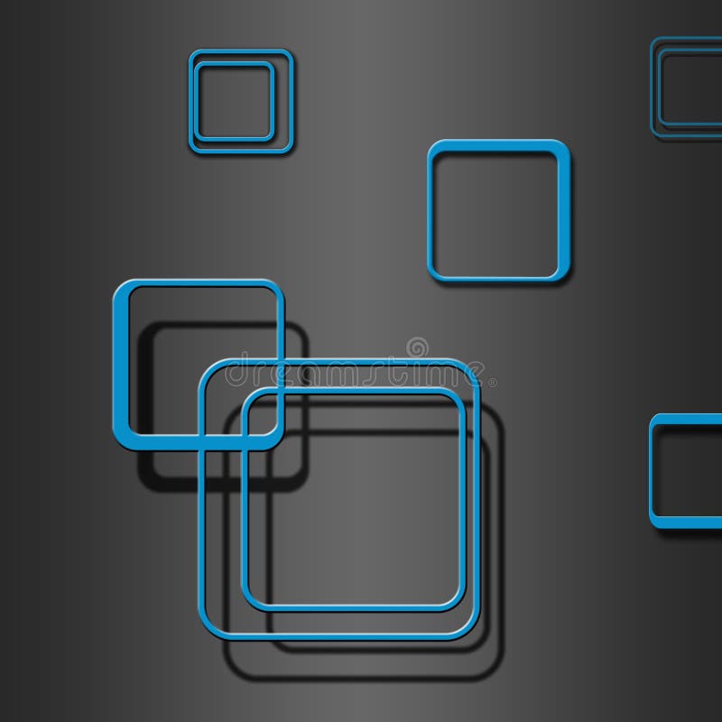 Rounded cube and rectangle stock illustration. Illustration of blue ...