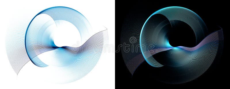 The Rounded Curved Plane is Crossed by the Rounded Wavy Element. Blue ...