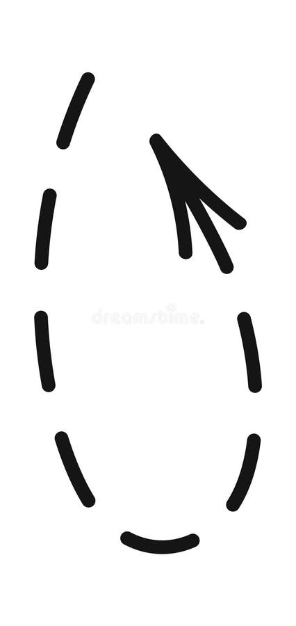 Rounded Dashed Arrow Pointing Upward Stock Vector - Illustration of ...