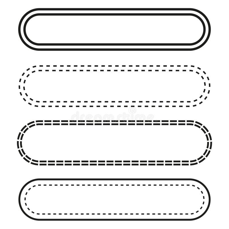 Rounded Dashed Borders. Oval Outline Frames. Simple Geometric Shapes ...