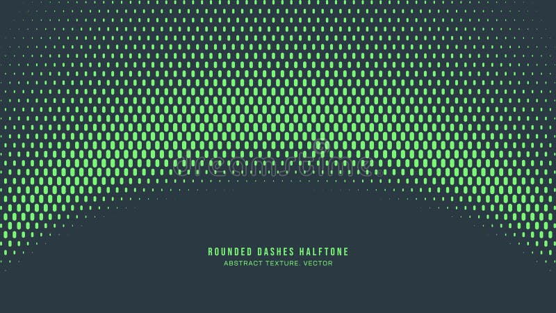 Rounded Dashes Halftone Pattern Arc Border Vector Turquoise Abstract ...