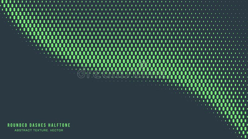 Rounded Dashes Halftone Pattern Bent Border Vector Turquoise Abstract ...