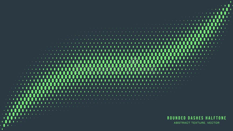 Rounded Dashes Halftone Pattern Smooth Wavy Border Vector Turquoise ...