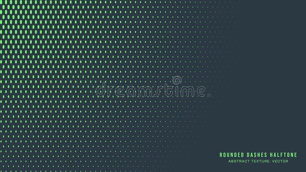 Rounded Dashes Halftone Pattern Vector Round Border Turquoise Abstract ...