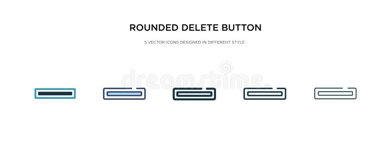 Rounded Delete Button with Minus Icon in Different Style Vector ...