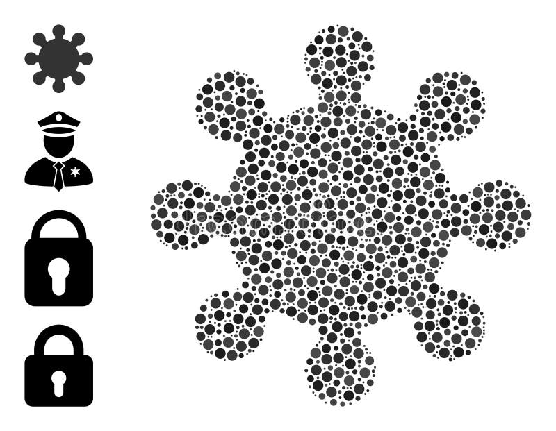 Dotted Gear Collage of Circles with Similar Icons Stock Vector ...