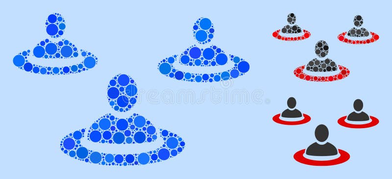 Rounded Dot Men Isolation Icon Collage Stock Illustration ...