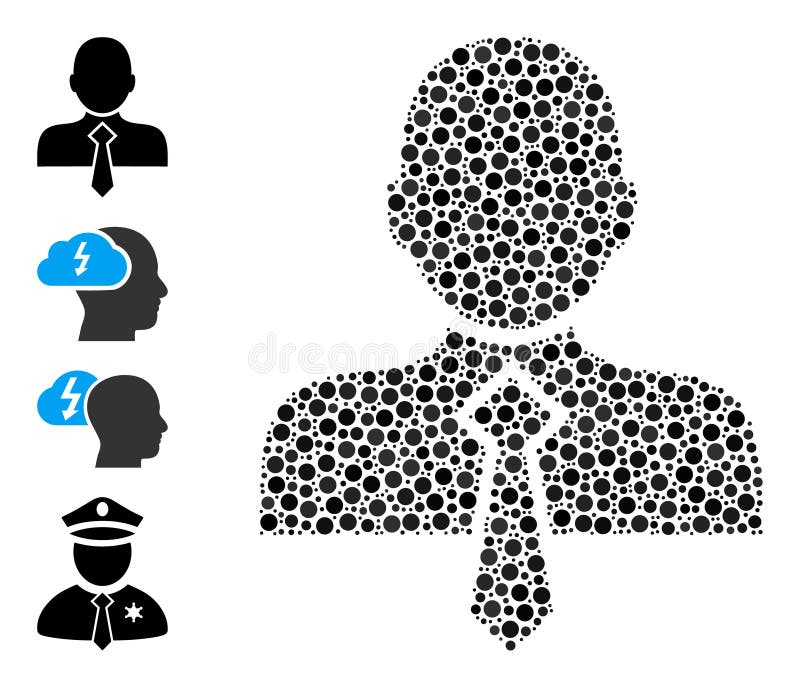 Dotted Office Man Composition of Rounded Dots and Bonus Icons Stock ...