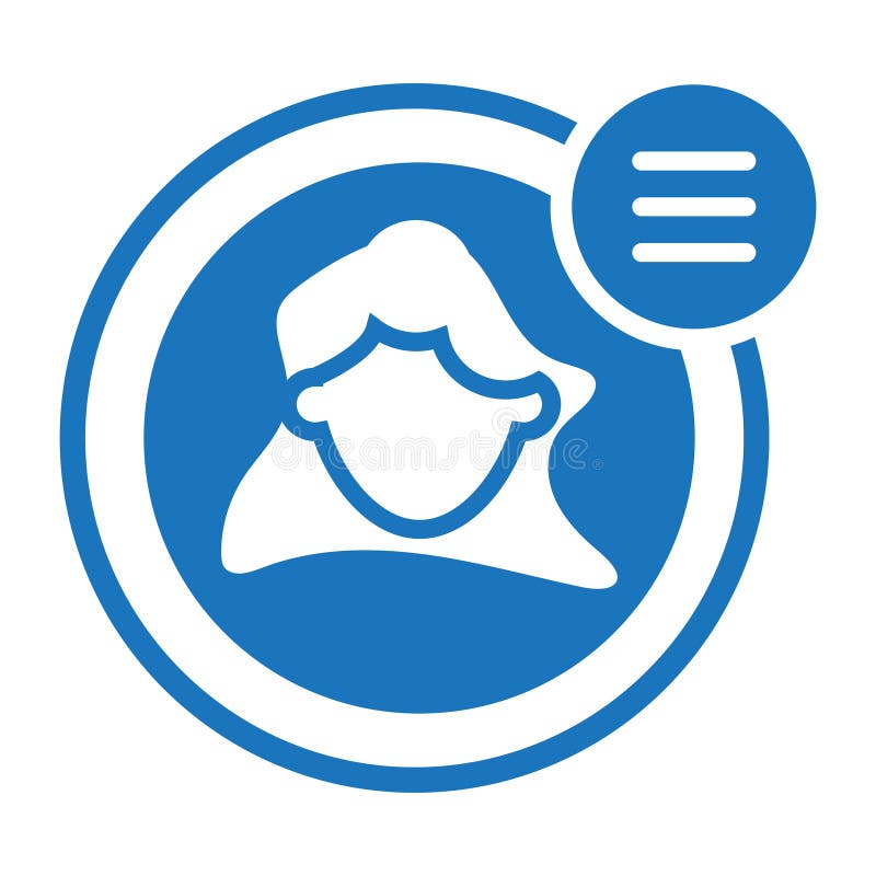 Female User Account Profile Circle Flat Icon on a Transparent ...