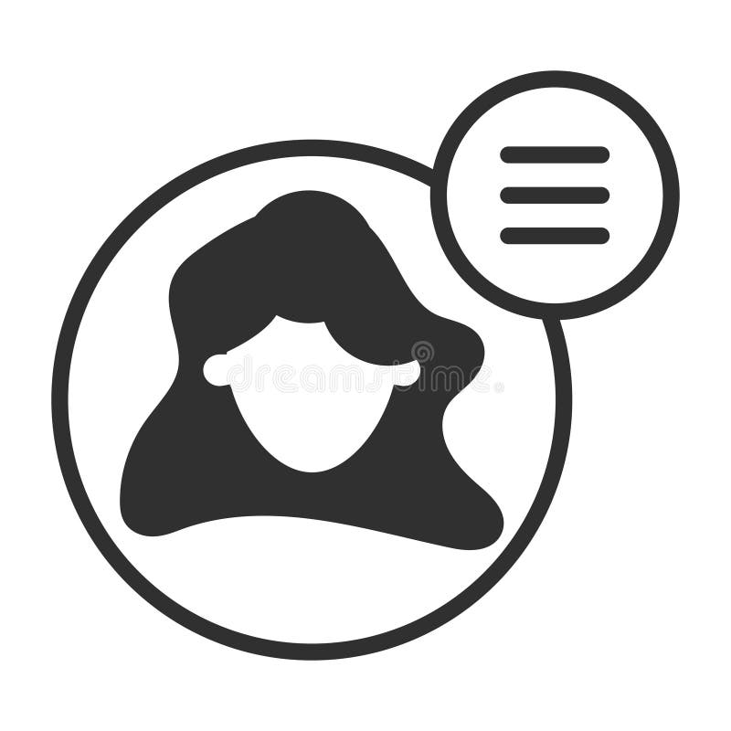 Female User Account Profile Circle Flat Icon on a Transparent ...