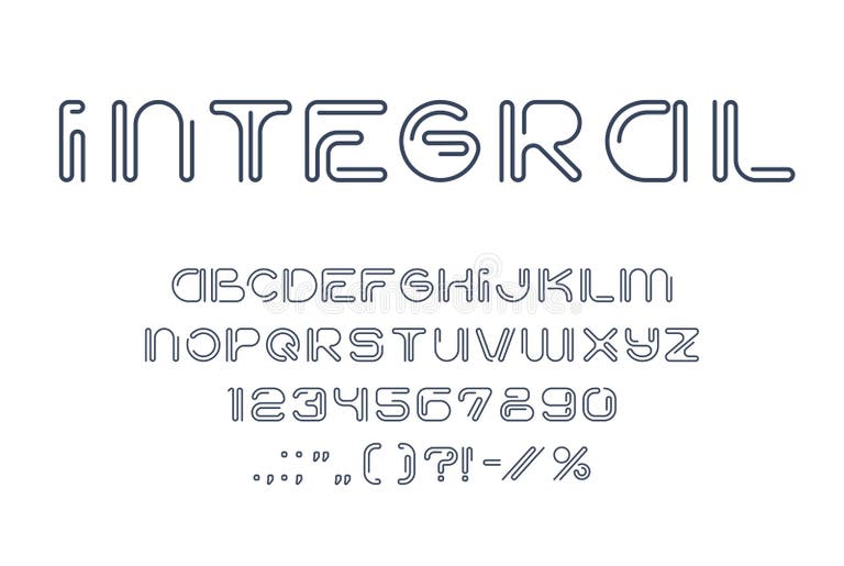 Rounded Font, Modern Type, Monoline Typeface Stock Vector ...