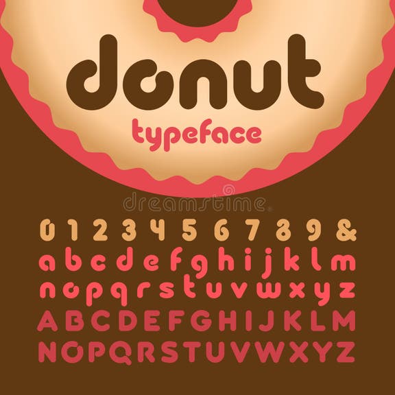 Rounded Font. Vector Alphabet with Donut Effect Letters and Numb Stock ...